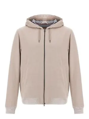 Herno Wool-blend Melange Flannel Resort Jacket - Chantilly