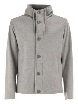 Herno Wool-effect Hooded Jacket - Gray