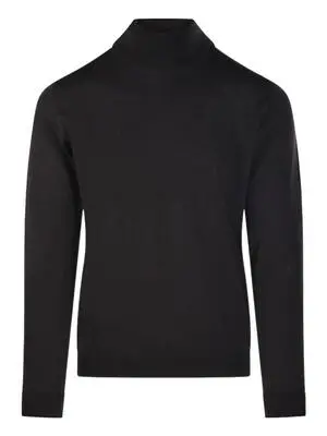 ROBERTO COLLINA Mock-neck Fine-knit Sweater - Moro