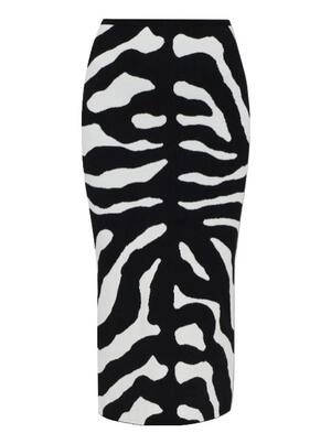 Moschino Printed Pencil Skirt - Black