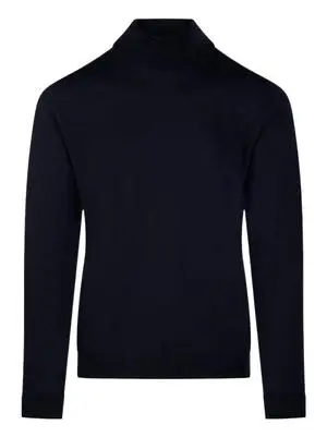 ROBERTO COLLINA Mock-neck Merino Sweater - Navy