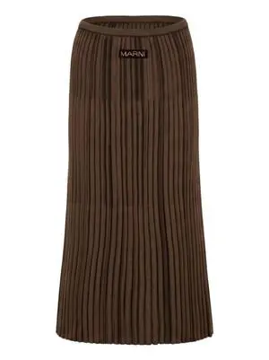 Marni Marni Ribbed-Knit Midi Skirt No
