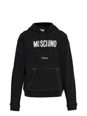 Moschino Long Sleeve Hooded Sweatshirt - Black
