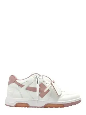 Off-White Round Toe Logo Detail Sneakers - White