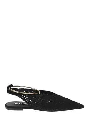 JIL SANDER Slingback Sandals With Metal Ring Detail - Black