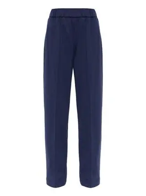 Moncler Elasticated Waist Trousers With Creases - Navy Blue