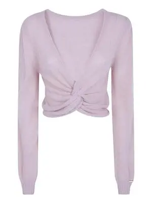 TWINSET Solid Color Double-knit Top - Pink