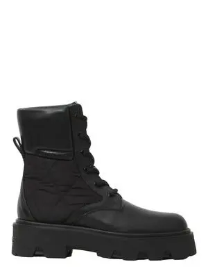 Moncler Lace-up Ankle Boots With Thick Sole - Black