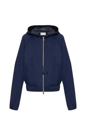 Moncler Long Sleeve Zip Up Hooded Sweatshirt - Navy Blue