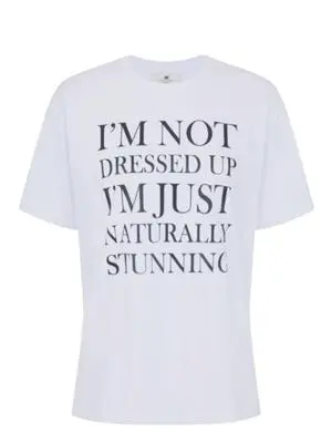 Elisabetta Franchi Short Sleeve Jersey T-shirt With Graphic Print - Chalk