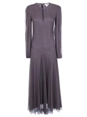 TWINSET Long Sleeved Flared Midi Dress - No