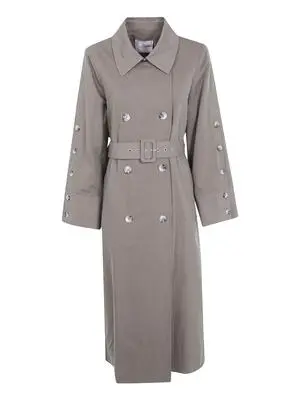 TWINSET Double Breasted Trench Coat - No