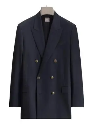 Dior Double-breasted Peak Lapel Jacket With Cd Metal Buttons - Dark Blue