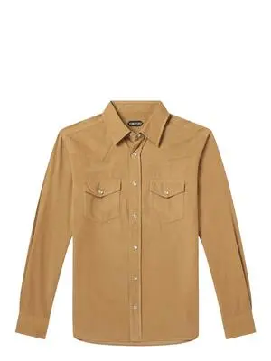 TOM FORD Slim-fit Cotton-corduroy Shirt - Brown