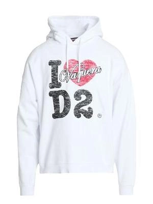 Dsquared2 Cotton Terry Hoodie With Logo Print - White