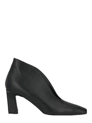 CARLA G. Leather Ankle Boots With Geometric Heel - Black