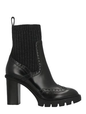 Santoni Leather And Textile Ankle Boots - Black