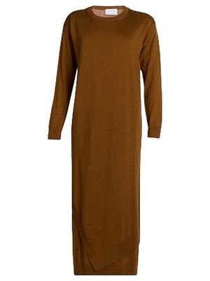 DANIELE FIESOLI Merino Wool Midi Dress - Brown