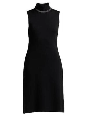 PUROTATTO Merino Wool Sleeveless Midi Dress - Black
