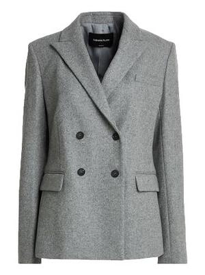 Fabiana Filippi Double-breasted Blazer In Virgin Wool Blend - Grey