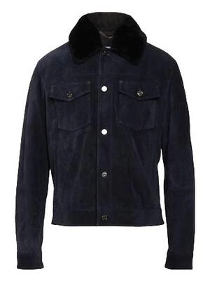 JACOB COHЁN Calfskin And Lambskin Jacket - Blue