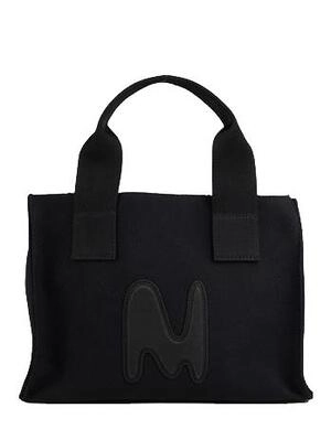 MSGM Canvas Shopper Bag With Appliqué Logo - Black