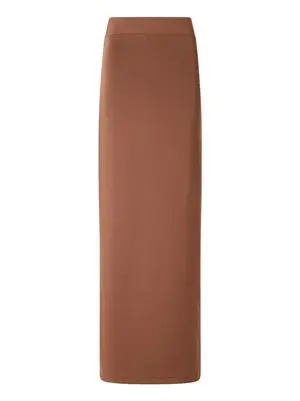 THE PARK Hailey Stretch-jersey Maxi Skirt With Slit - Dark Brown