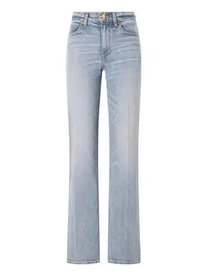 JAMIE HALLER Wide-leg Mid-rise Jeans - Light Denim
