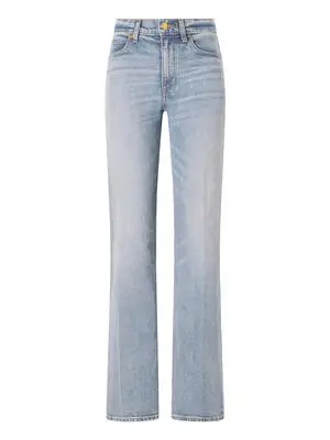 JAMIE HALLER Wide-leg Mid-rise Jeans - Light Denim