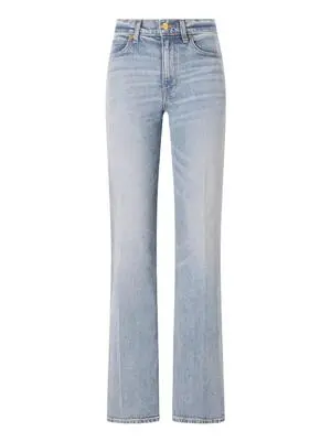 JAMIE HALLER Wide-leg Mid-rise Jeans - Light Denim