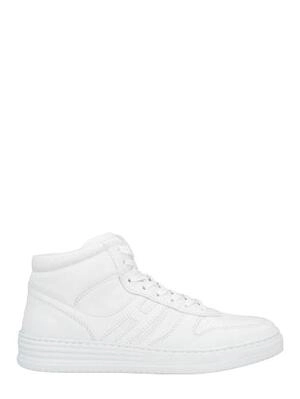 Hogan Leather High-top Sneakers With Rubber Sole - White