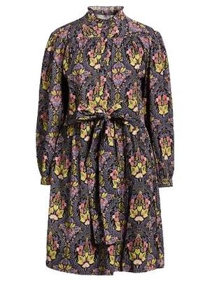 Antik Batik Floral Print Cotton Mini Dress - Black
