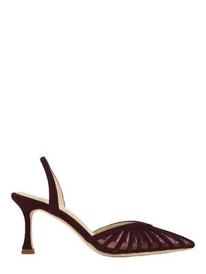 L'Agence Mercer Slingback Heel - Burgundy Suede