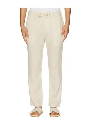 Frescobol Carioca Oscar Linen Chino Pant - Sand