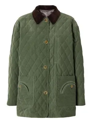 BLAZÉ MILANO Cotton-corduroy Matelassé Jacket - Green