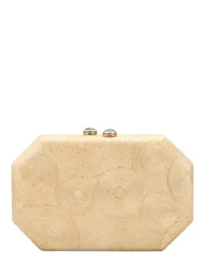 SILVIA FURMANOVICH Octagonal Shaped Wooden Clutch - Neutral