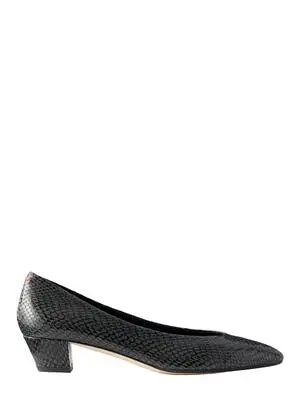 AeydĒ Helia 35 Snake-effect Leather Pumps - Green