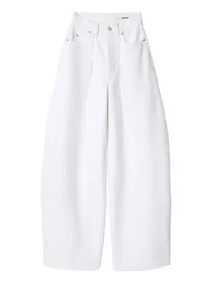 Jacquemus Ovalo Mid-rise Barrel-leg Jeans - White