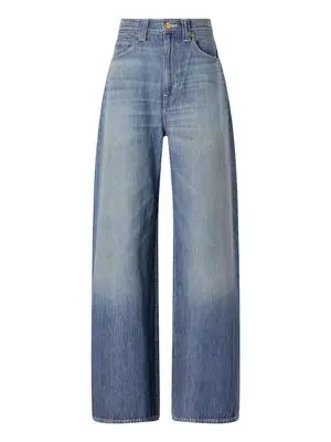 JAMIE HALLER Baggy Wide-leg Jeans In Worn Wash Italian Denim - Blue