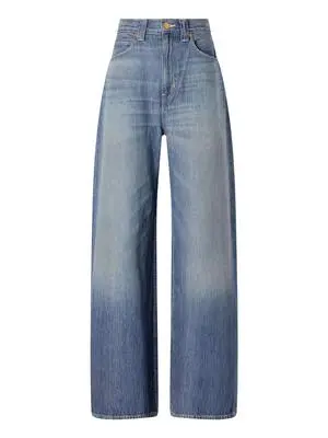 JAMIE HALLER Baggy Wide-leg Jeans - Mid Denim