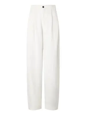 JAMIE HALLER Tapered Linen-blend Pants - White
