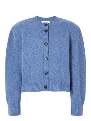 RÓHE Mélange Wool-blend Cardigan - Blue