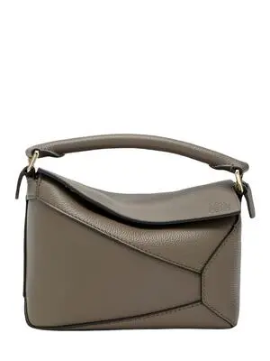 Loewe Puzzle Edge Mini Leather Handbag - Grey