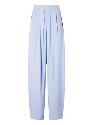 JAMIE HALLER Arc Silk Tapered Pants - Blue