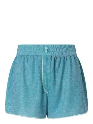 Oseree Lumiere Metallic Lurex Shorts - Blue