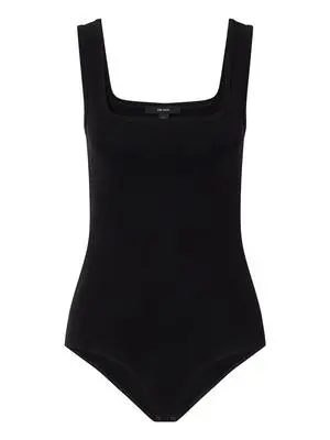 THE PARK Shan Stretch-jersey Square Neck Bodysuit - Black