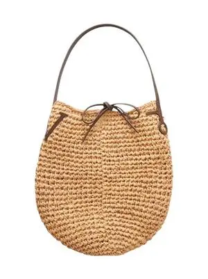 JW Anderson Bulb Raffia Shoulder Bag - Brown