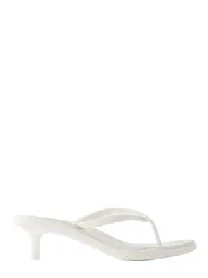 BLOUMME Arc Rubber Thong Sandals With Kitten Heel - White