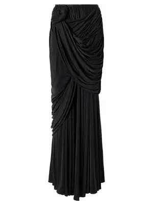 HEIRLOME Effie Draped Silk-jersey Maxi Skirt - Black