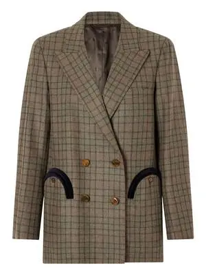 BLAZÉ MILANO Double-breasted Checked Wool And Cashmere-blend Blazer - Green